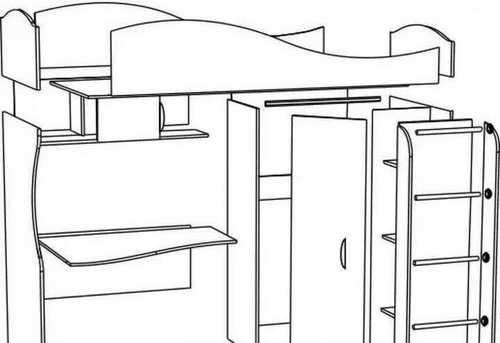 Кровать, стол и шкаф в одной конструкции