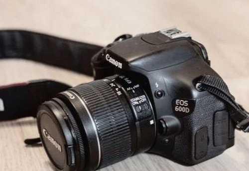 Зеркальный фотоаппарат canon eos 600d kit+вспышка