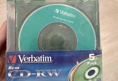 Диски cd-rw 8 cm 8x-12x Verbatim 5 штук (болванки)
