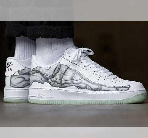 Nike air force 1 skeleton белые