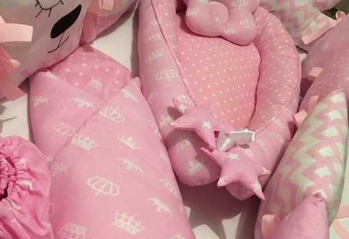 Бортики зверушки, кокон, одеяло для новорожденных
