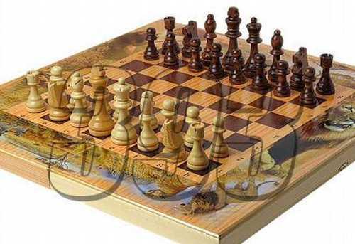 Шахматы, нарды, шашки Сафари (большие), ар (44356)