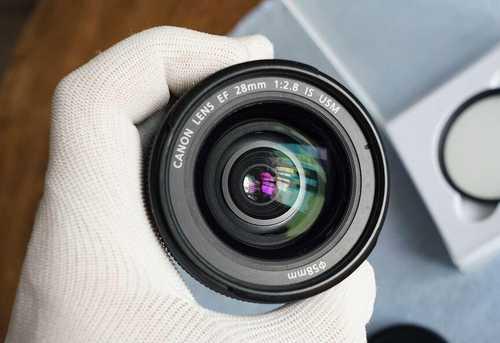 Canon EF 28mm f/2.8 IS USM + Фильтр и Бленда