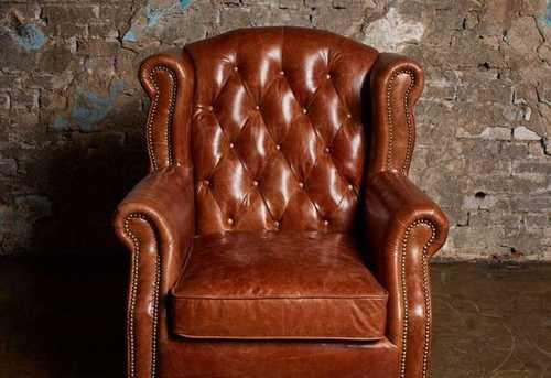 Стёганое кожаное кресло