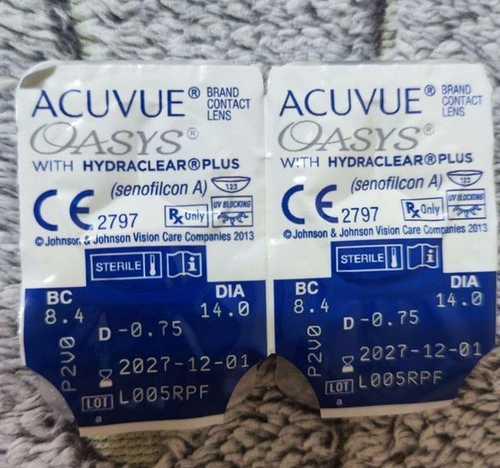 Линзы контактные acuvue oasys -2.0, -0.75