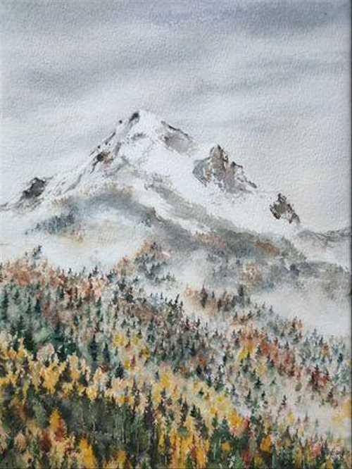 Картина осень в горах. Картина осенний пейзаж горы