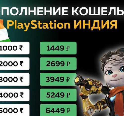 Пополнение кошелька PSN Индия