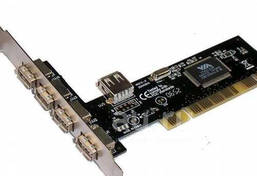 Контроллер / плата расш. VIA VT6212L PCI - 4+1 USB