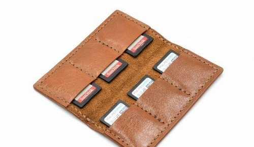 Кейс для карт памяти кожаный коричневый как новый