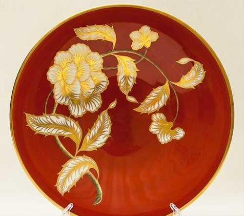 Коллекционная Тарелка - Блюдо Золото Роз Фарфор