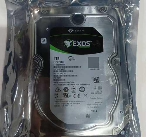 2 жёстких диска seagate exos 7e8 по 4 тб