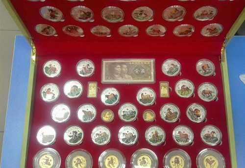 Набор сувенирных монет с лошадьми в кейсе