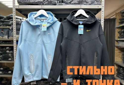 Кофта Nike Tech Fleece Nocta (голубая, черная)