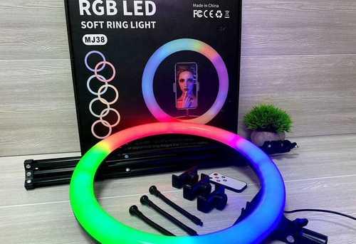 Кольцевая лампа RGB 38 см на штативе