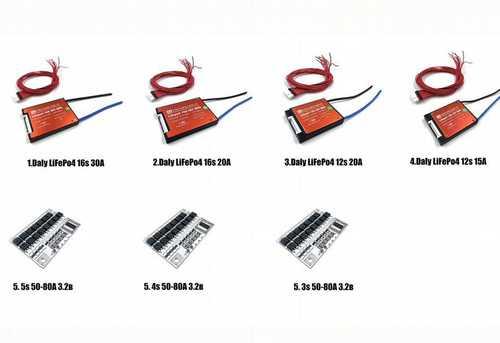 BMS-платы LiFePo4 3.2В, 3S-16S, 15А-80А (оптом)