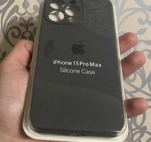 Чехол на iPhone 15 pro max серый силиконовый