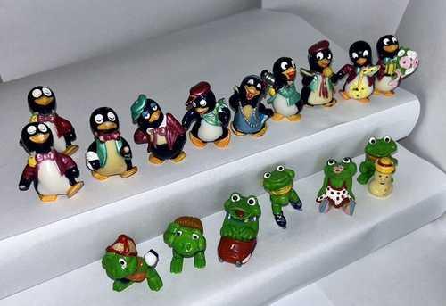 Игрушки из киндера 90х. Пингвины и лягушки