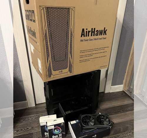 Корпус ATX Aerocool AirHawk Duo-G-BK-v1 Midi-Tower