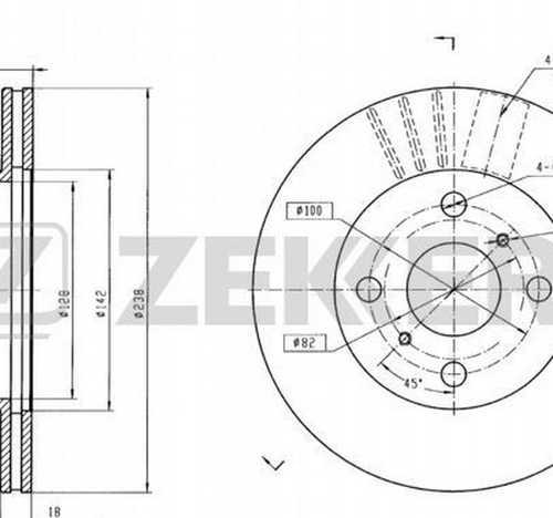 Диск торм. перед. Toyota Paseo (L540) 96- Starlet (P80 P90) 89