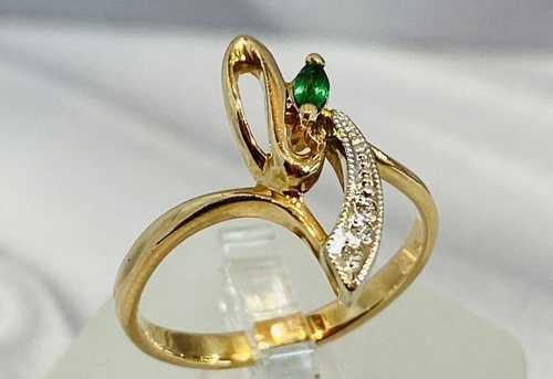 Кольцо золотое с бриллиантами 16,5 р-р (вк1)