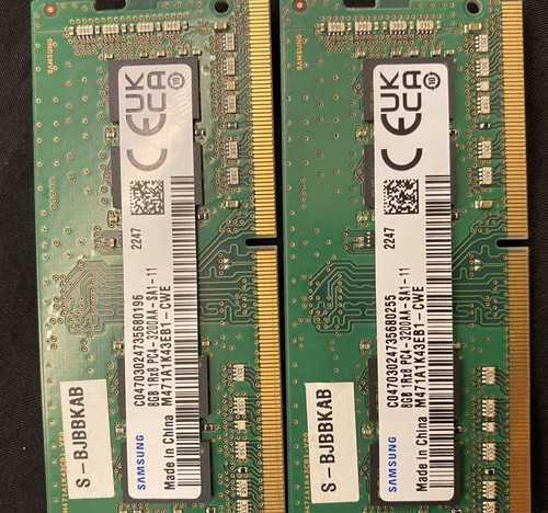 Оперативная память Samsung SO-dimm ddr4 2x8 3200