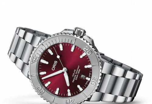 Oris Aquis Date Red Cherry Dial Steel Оригинал