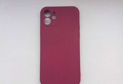 Чехол на iPhone 12 цвет бордовый