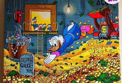 Деньги на холсте Скрудж Макдак картина Дональд Дак