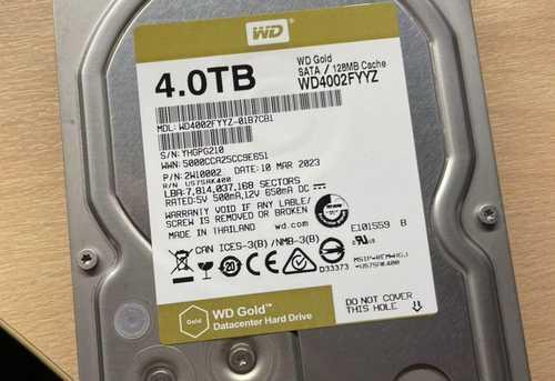 Жесткий диск WD Gold 4 Tb WD4002fyyz