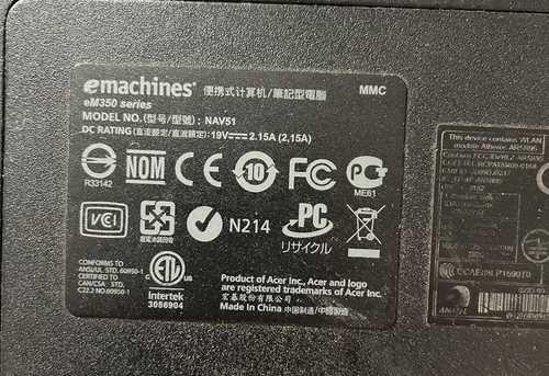 Нэтбук emachines eM350 series