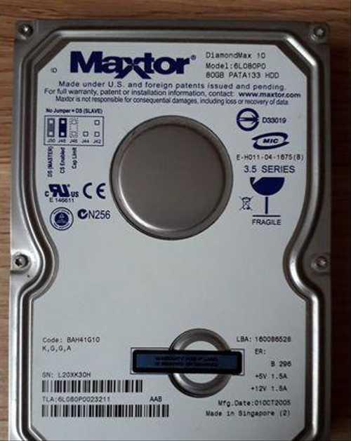 Жесткий диск maxtor 80Gb
