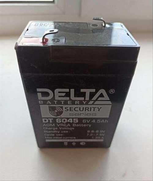 Аккумулятор delta 6v 4,5 ah новый