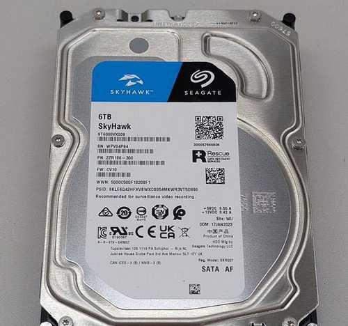 Жесткий диск Seagate Skyhawk ST6000VX009, 6тб, HDD