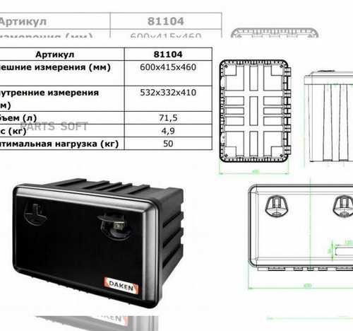 Ящик инструментальный Just 81104 600х415х460