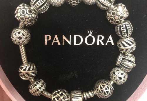 Браслет Pandora с шармами + шармы отдельно Оригина