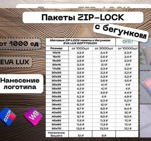 Zip lock / пакеты зип лок с бегунком