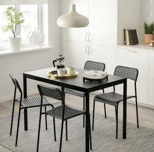 Стол обеденный и 4 стула IKEA тэрендо (tärendö)