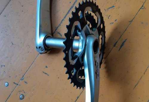Шатуны shimano xt бу. Каретка новая. Звезды новые