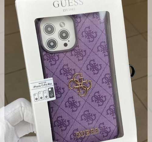 Чехол на iPhone 13 pro max guess фиолетовый