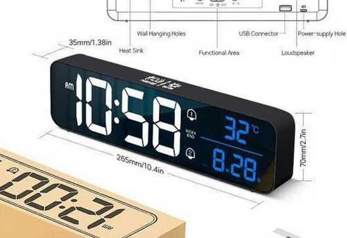 Цифровые светодиодные часы аккум. 2400 mAh (Новые)