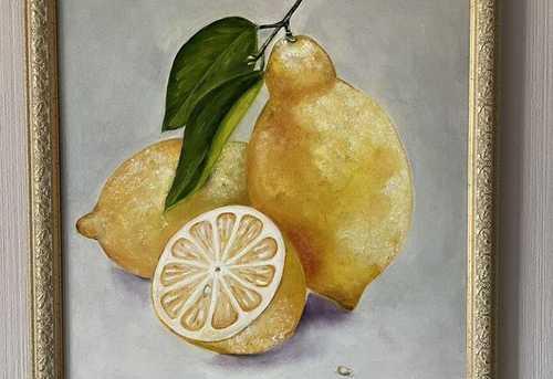 Картина масло холст лимоны