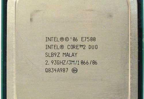 Процессор Intel Core 2 Duo E7500 (775, 2.93Ghz, 2c