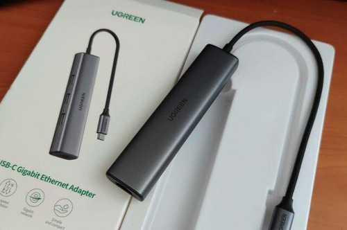 Ugreen USB хаб, адаптер USB-C Gigabit Ethernet