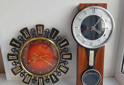 Настенные часы СССР "Янтарь" и Часы-барометр Маяк