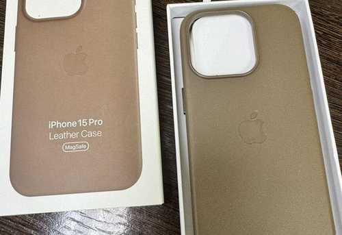 Чехол iPhone 15 Pro Leather Case Magsafe