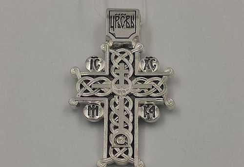 Нательный голгофский крест из серебра,052