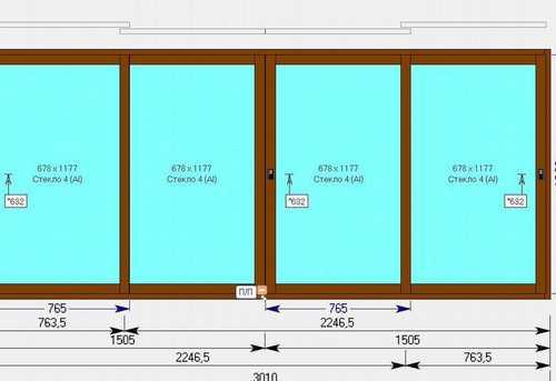 Окна для веранды 3010*1320