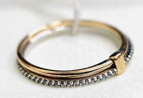 Золотое кольцо двойное 1.8г 17,5р(6)