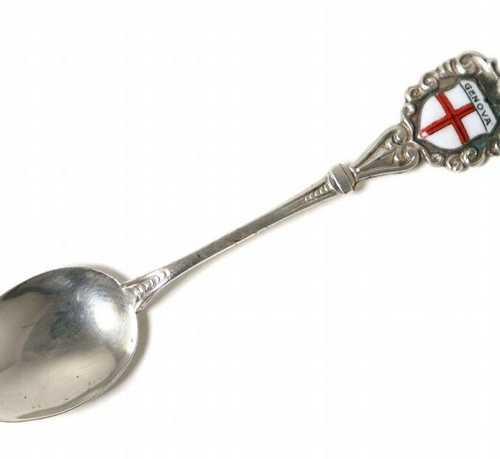 Серебряная сувенирная кофейная ложка "Генуя"