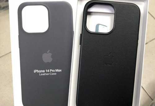 Чехол на iPhone 14 Pro Max Leather Case чёрный